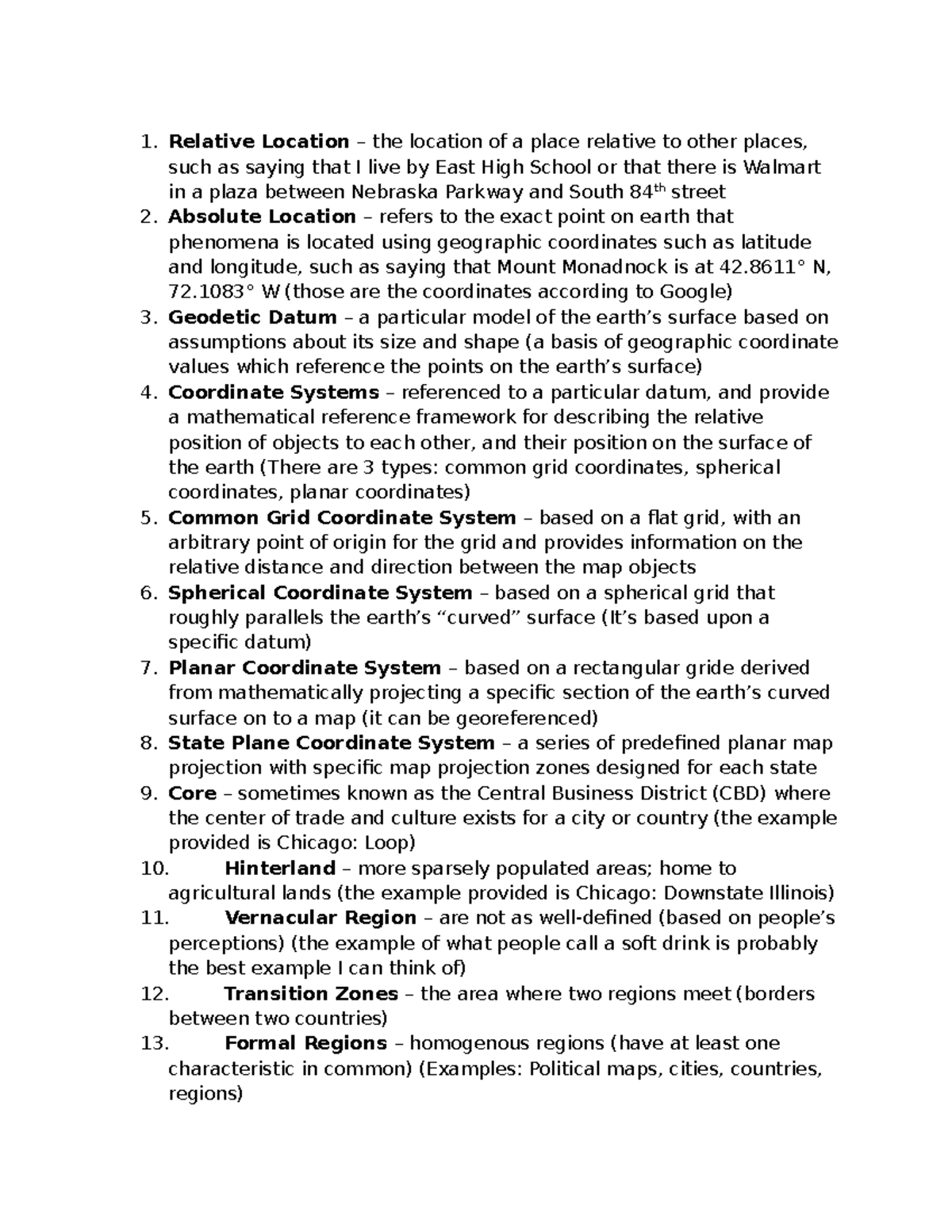 Concepts in Geography 1 WRG - Relative and Absolute Locations - Studocu