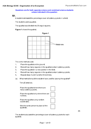 GCSE Triple Science Paper 1 Topics Study Checklist - Studocu