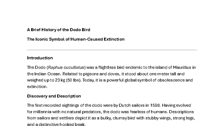 A Brief History of the Dodo Bird - Related to pigeons and doves, it ...