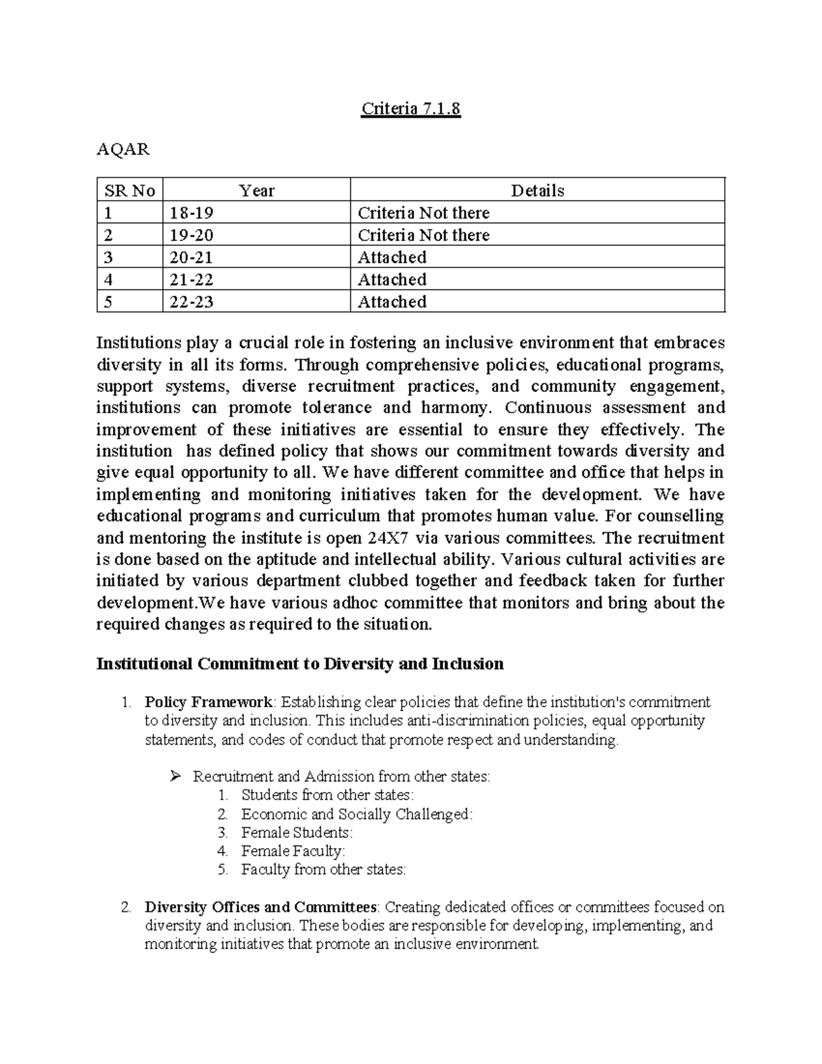 Case Study: Institutional Commitment to Diversity & Inclusion - Studocu