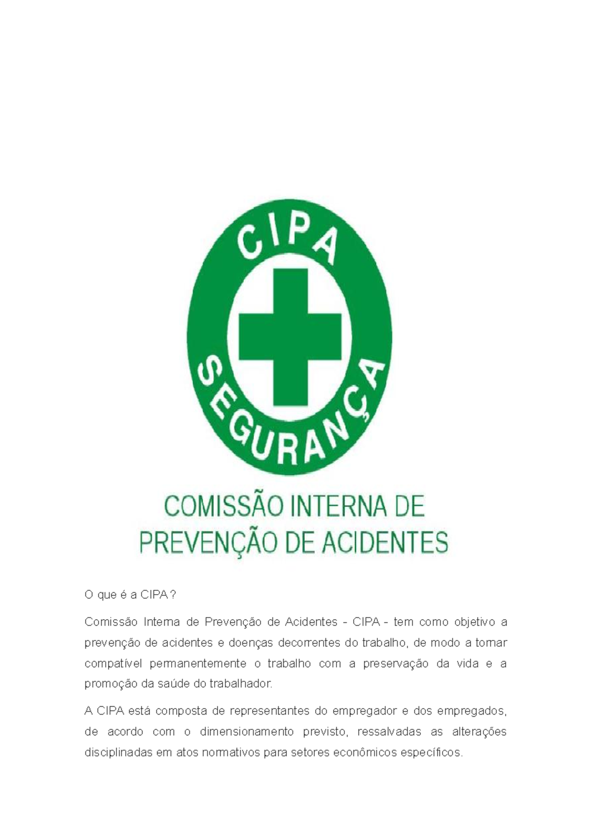 Teila Treinamento - espero que ajude - O que é a CIPA? Comissão Interna ...