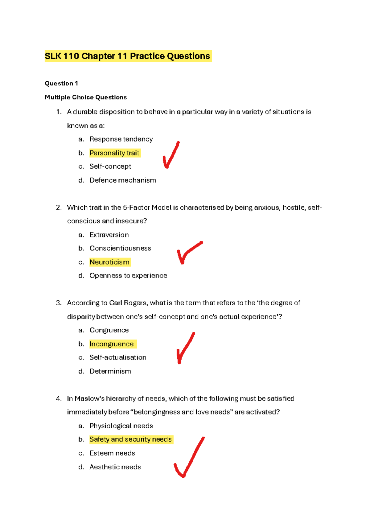 SLK 110 Chapter 11 Practice Questions & Answers - Studocu