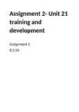 Business Level 3 - Unit 21 - Assignment 1: Employee Training ...