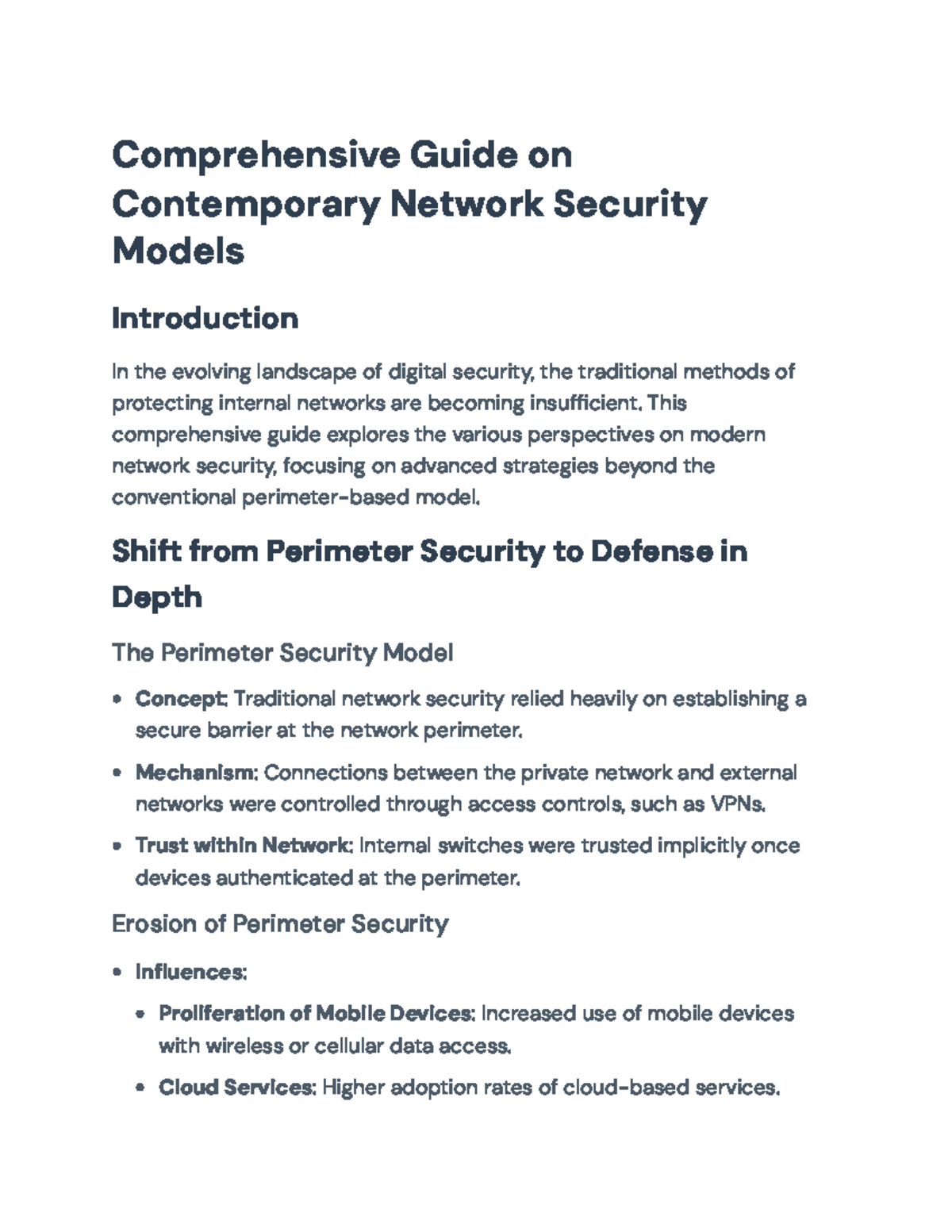 Contemporary Network Security Models: A Comprehensive Guide ...