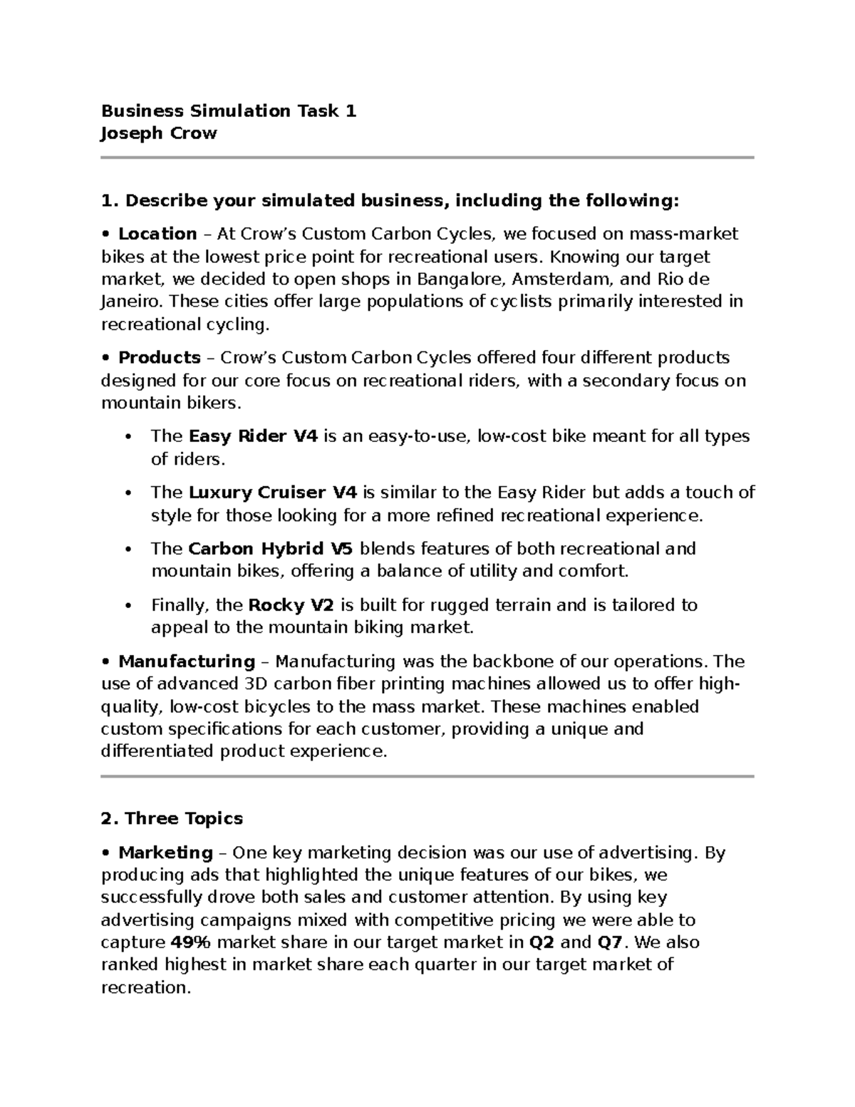 Business Simulation Task 1: Custom Carbon Cycles Overview WGU - Studocu