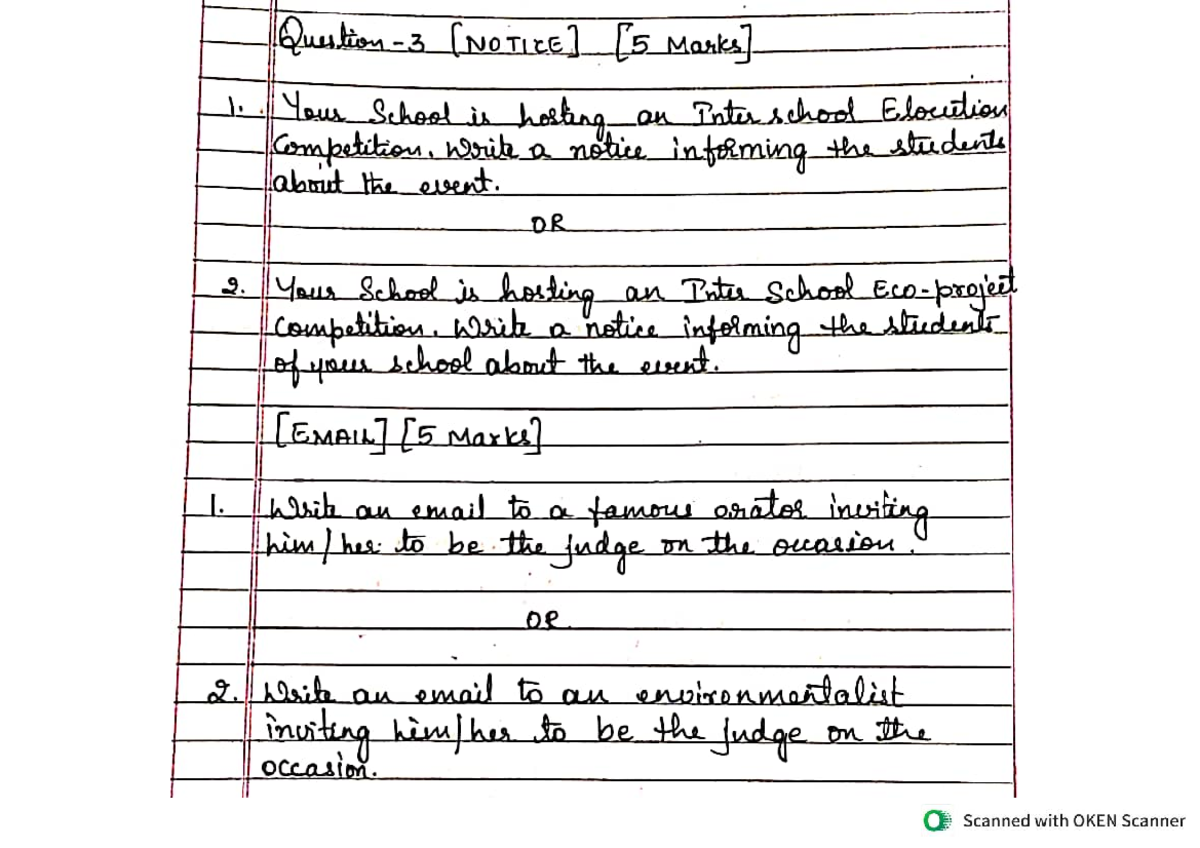 Inter School Elocution Competition Notice & Email Invitation - Studocu