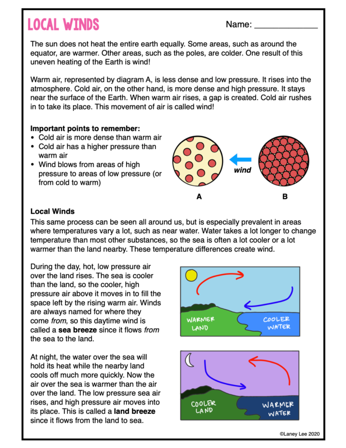 Local Global Winds Reading Passages student copy - LOCAL WINDS Name ...