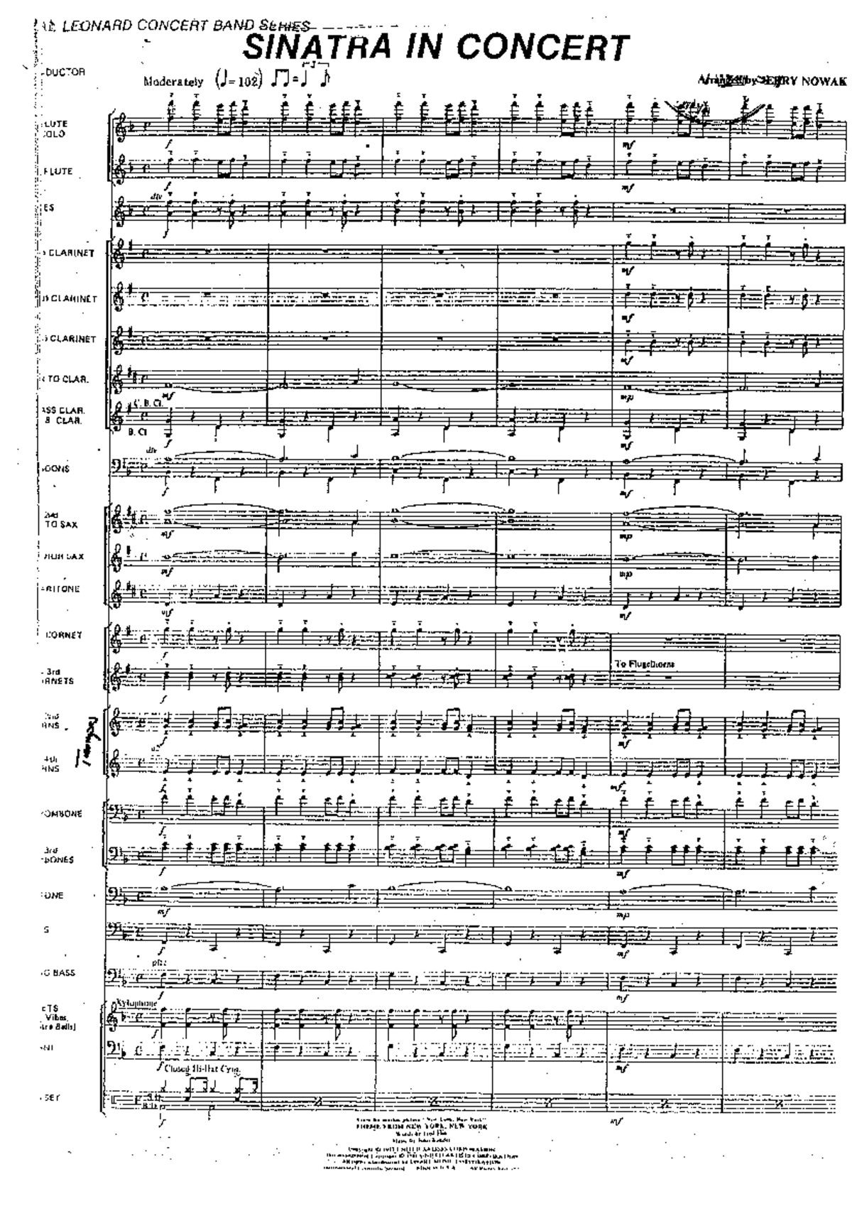 AE Leonard Concert Band: Sinatra in Concert Music Sheet - Studocu