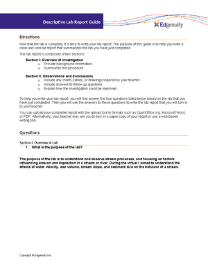 Modeling Water Erosion Student Virtual Lab G - Virtual Lab: Water ...