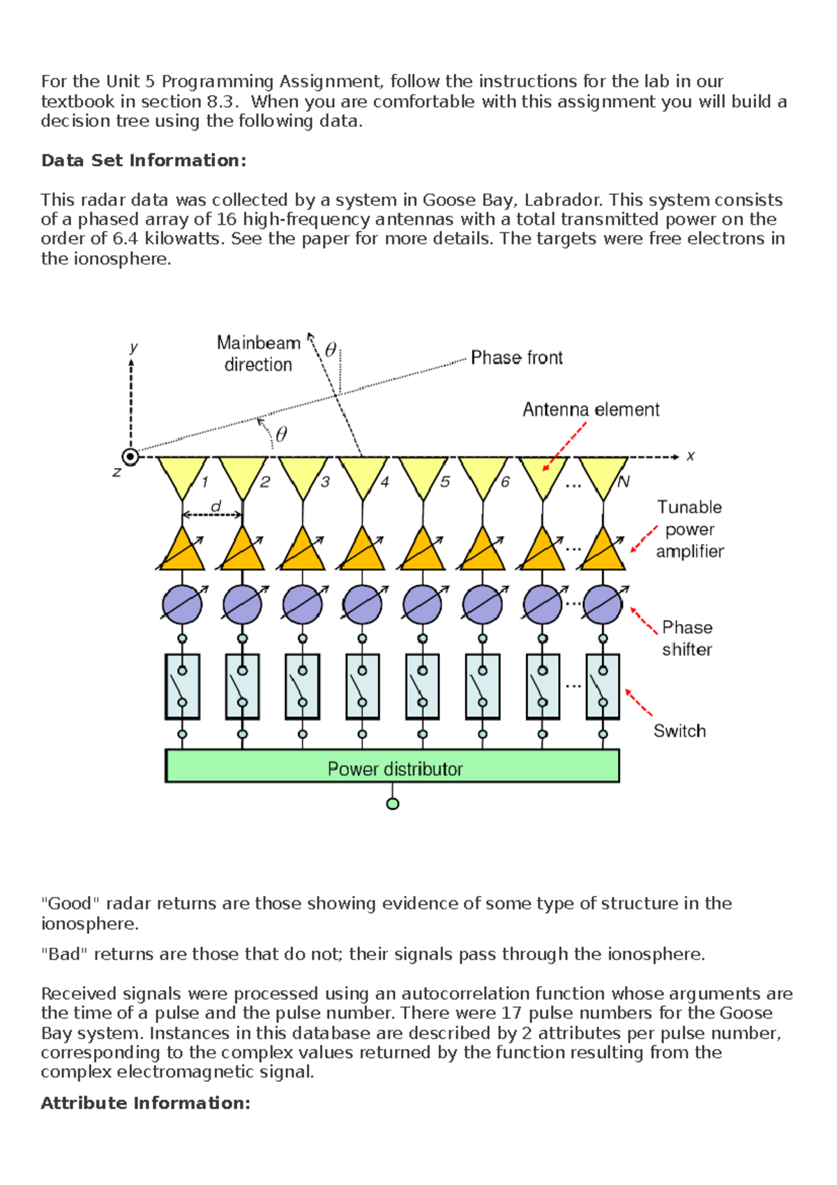 Final Programming Assignment Unit 5: Decision Tree for Ionosphere Data - Studocu