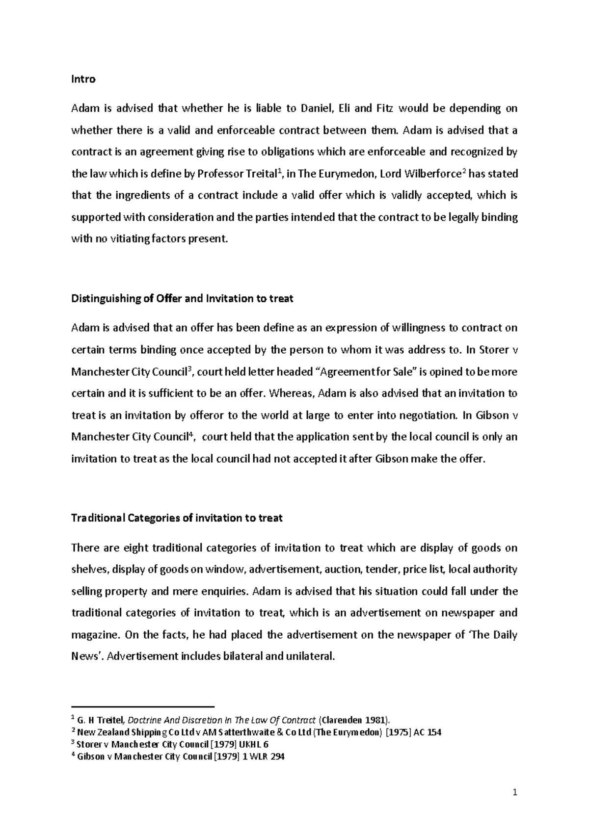 Contract Formation: Offer, Acceptance, and Legal Implications - Studocu