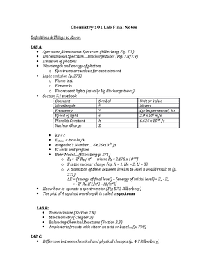 Sample Midterm 1 - chem 101 practice materials - 1 Chemistry 101 Sample Midterm Exam Questions ...