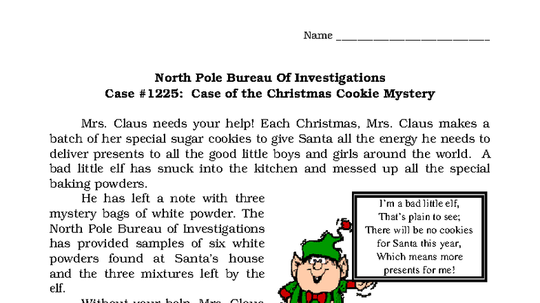 North Pole Bureau of Investigations Case: The Christmas Cookie Mystery ...