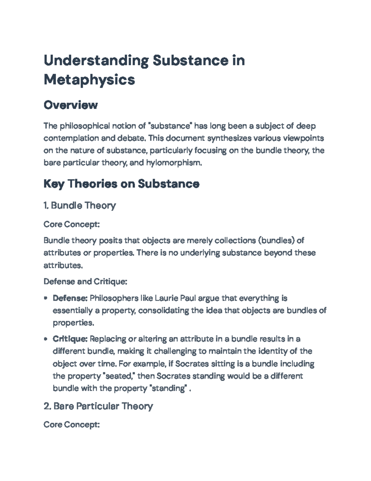 Understanding Substance in Metaphysics: Key Theories & Debates ...
