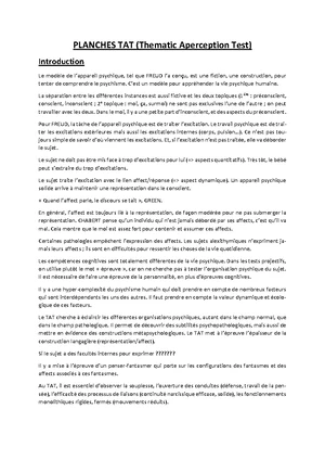 Cours - Le Thematic Apperception Test (TAT) - COURS TAT – DR. JOELLE ...