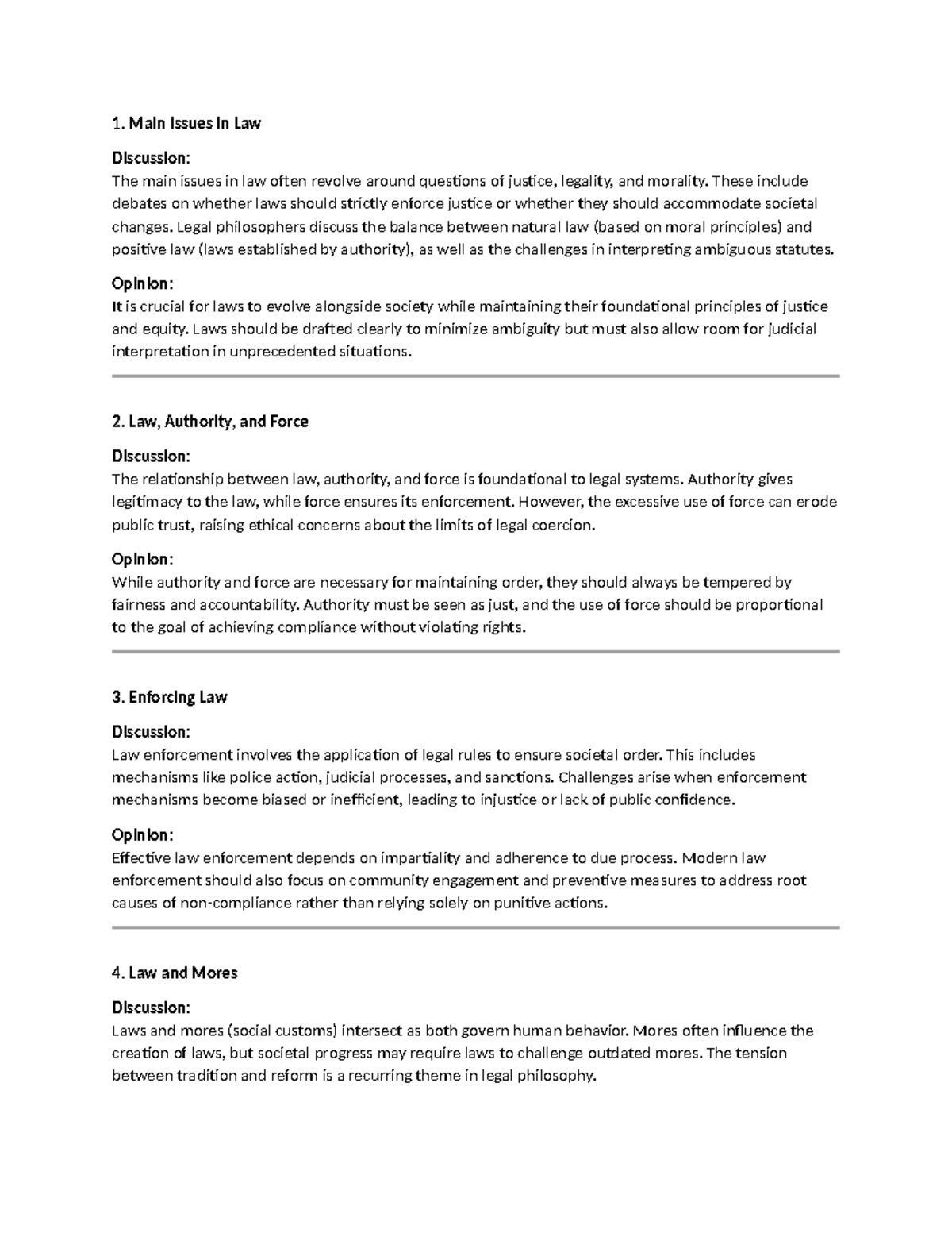 Philosophy of Law Cases: Core Issues & Enforcement Mechanisms - Studocu