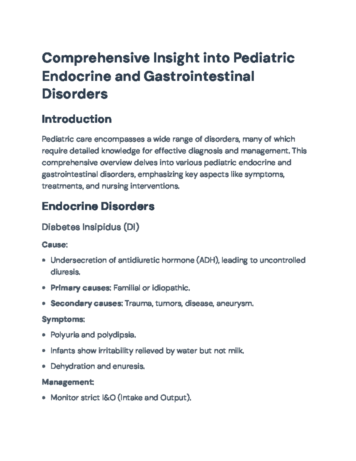 Pediatric Endocrine & Gastrointestinal Disorders Overview: Key Insights ...
