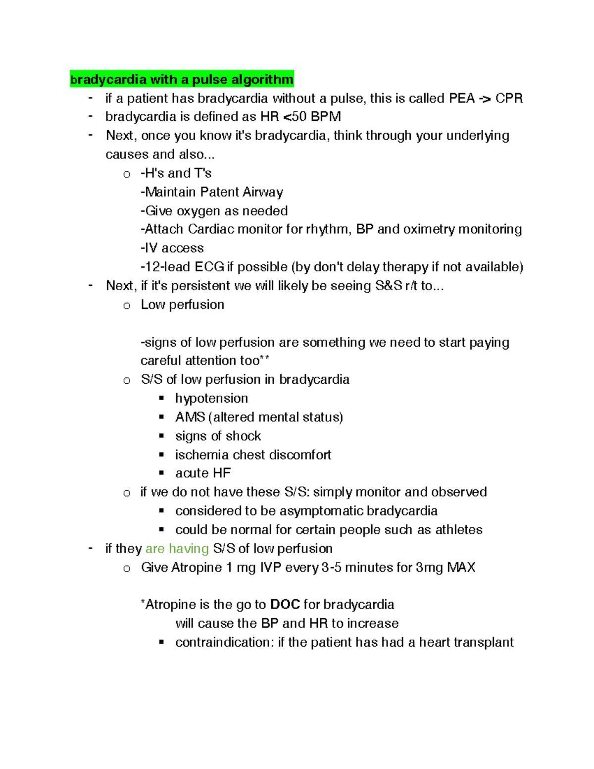 Cardiac Study Notes: Bradycardia, Valve Disorders, and Cardiomyopathy ...