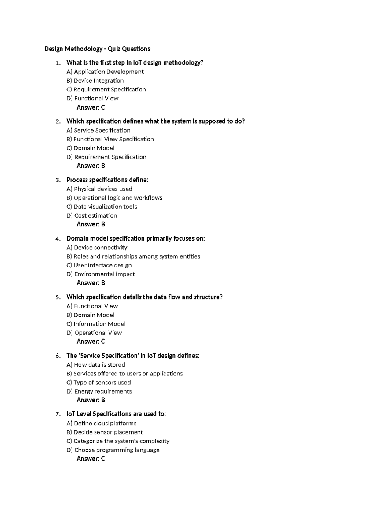 Unit-4 Design Methodology Quiz Questions and Answers - Studocu