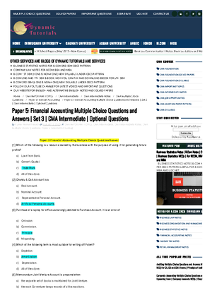 Types of Auditing MCQs Auditing MCQs Auditing Multiple Choice Questions and Answers - Dynamic ...