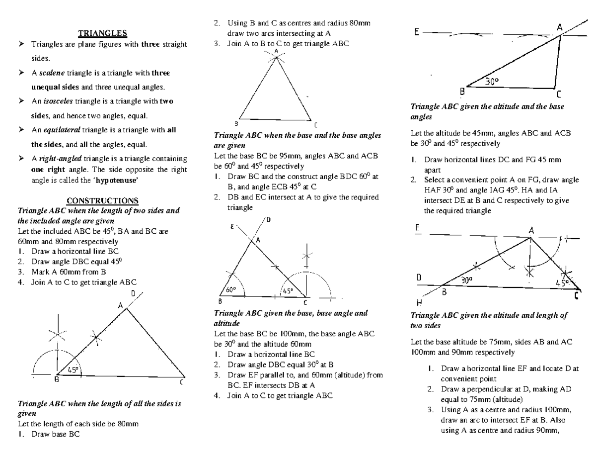 Triangles - A triangle is a three-sided polygon with three edges and ...
