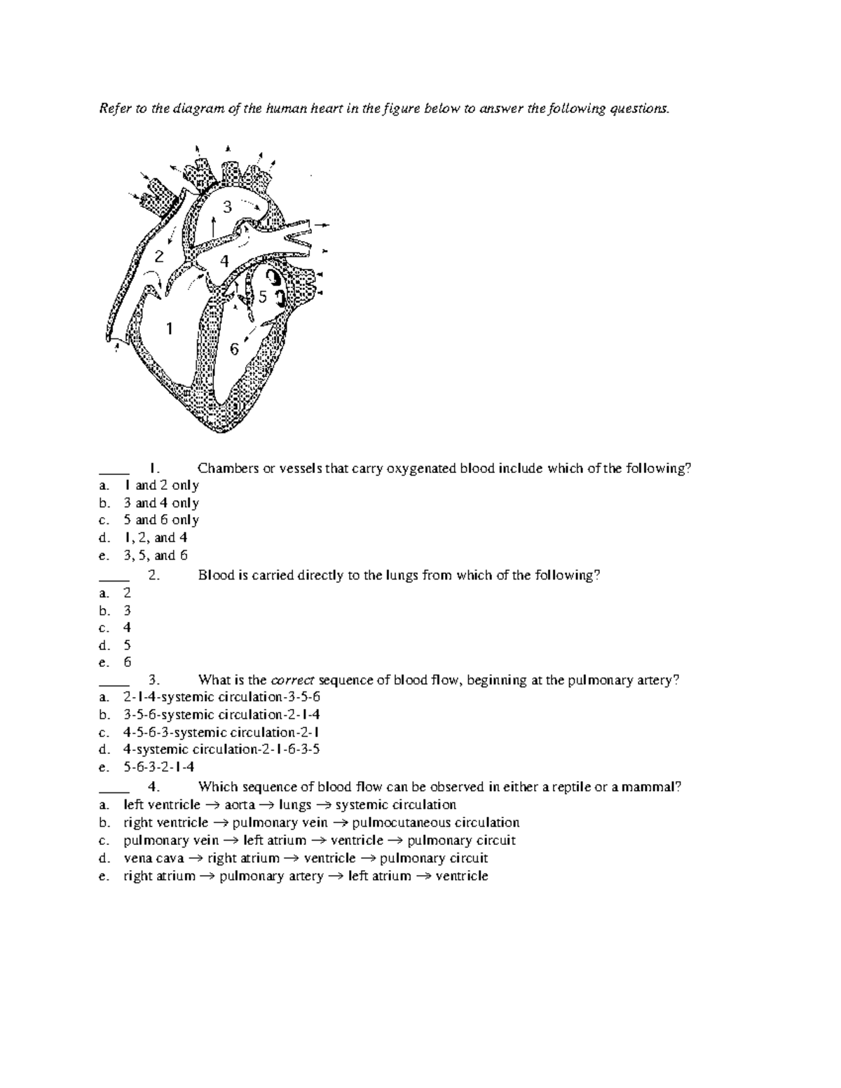 Practice Heart Questions (BIO 101) - Studocu