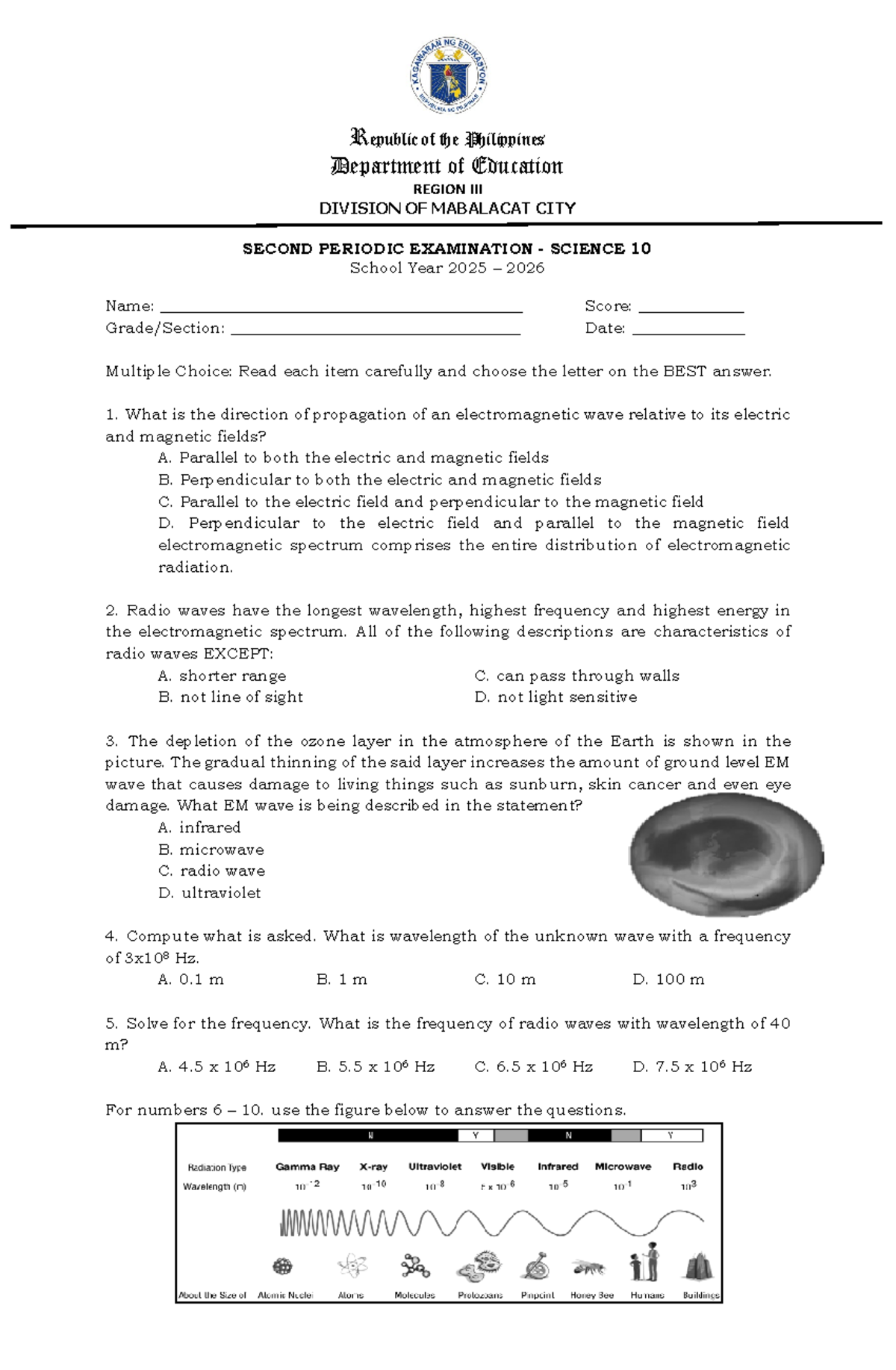 Science 10 Q2 Periodic Exam Review and Practice - Studocu