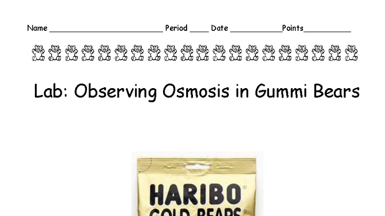 Lab: Observing Osmosis in Gummy Bears (Biology 101) - Studocu