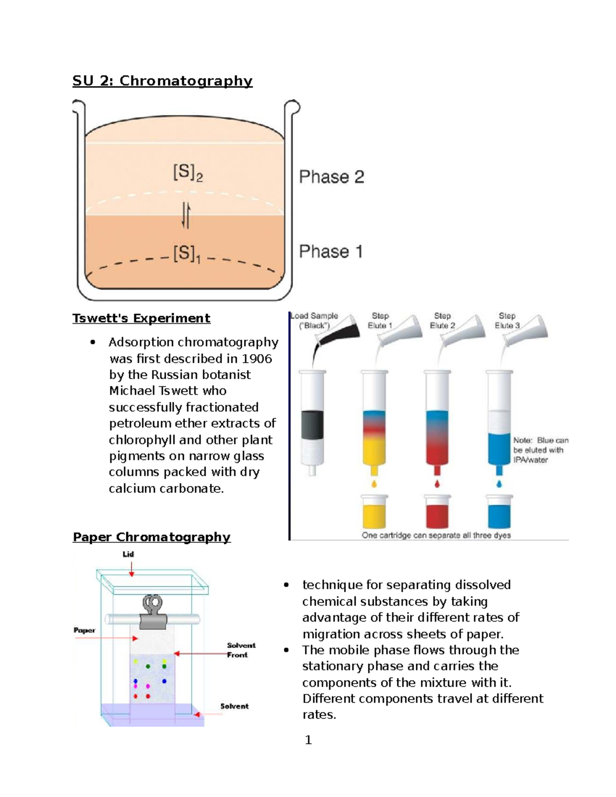 SU 2: BCHS 321 Chromatography Experiment Study Notes - Studocu