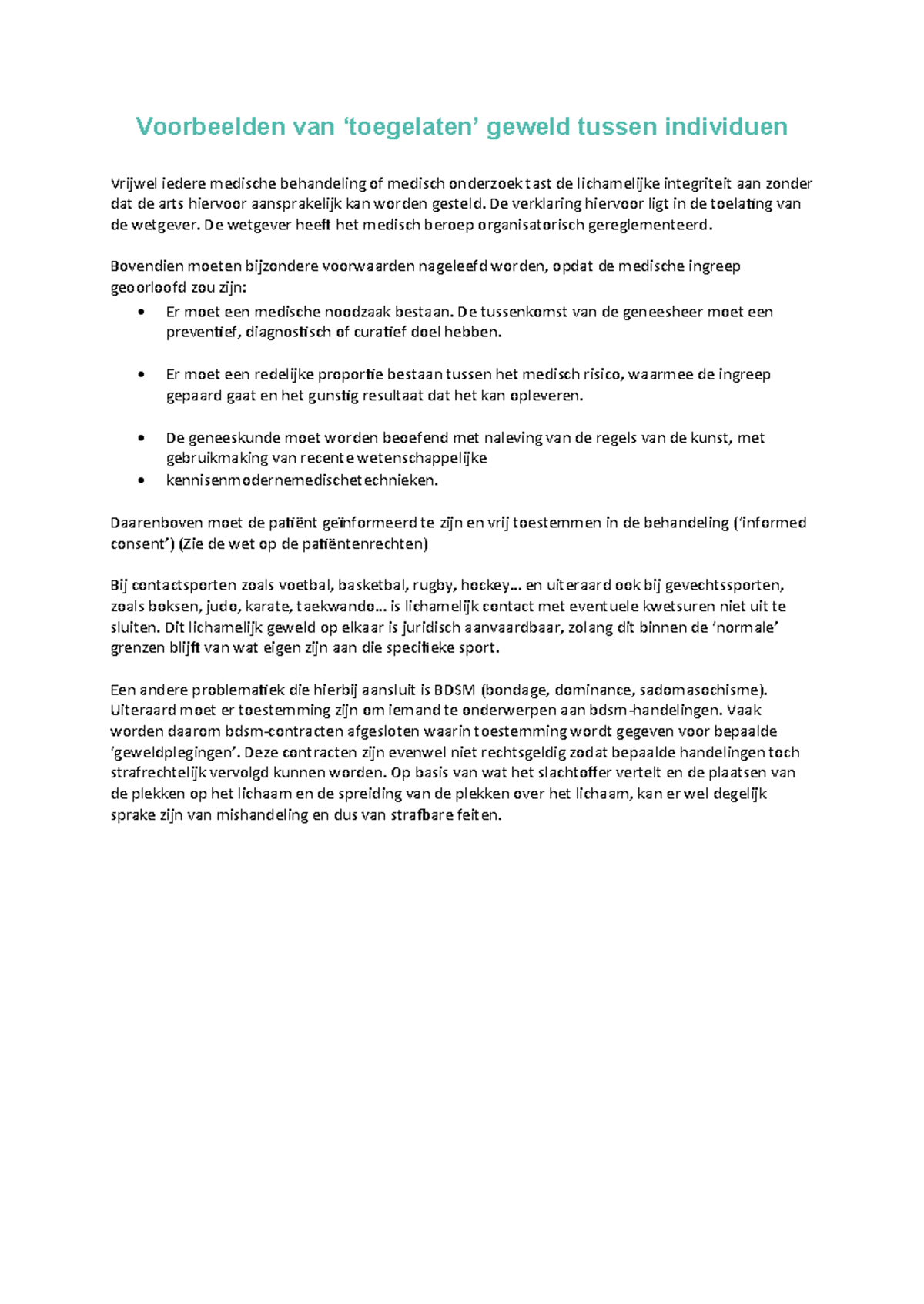 Geweld tussen Individuen en Medische Aansprakelijkheid: Een Analyse ...
