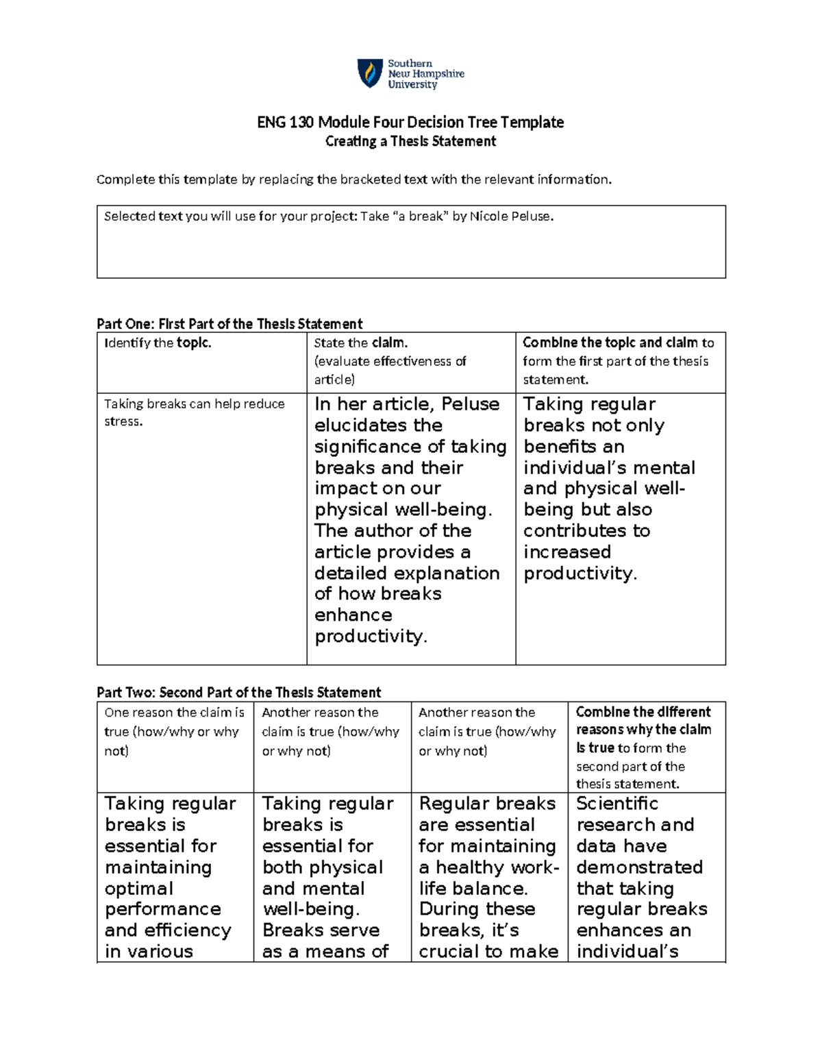 Eng-130 4-2 - Eng 130 4-2 - ENG 130 Module Four Decision Tree Template ...