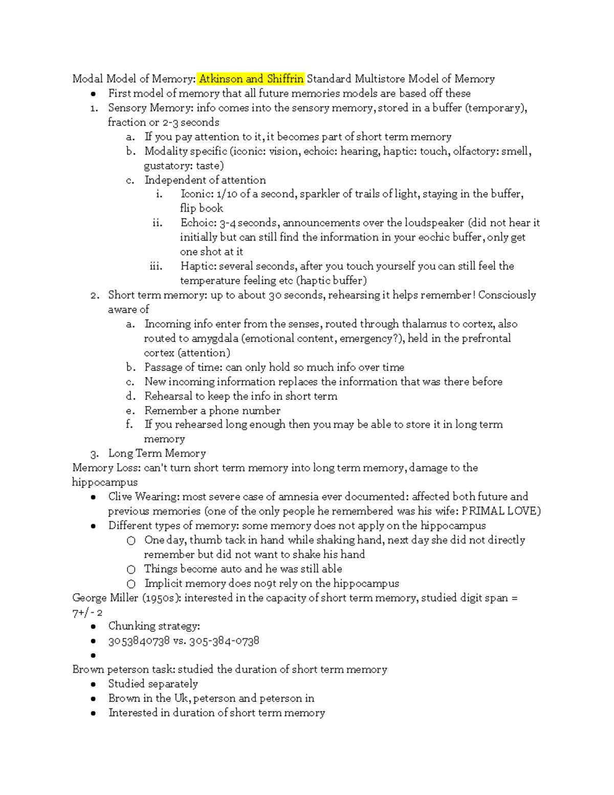 Long Term Memory Theories & Models: A Comprehensive Overview - Studocu