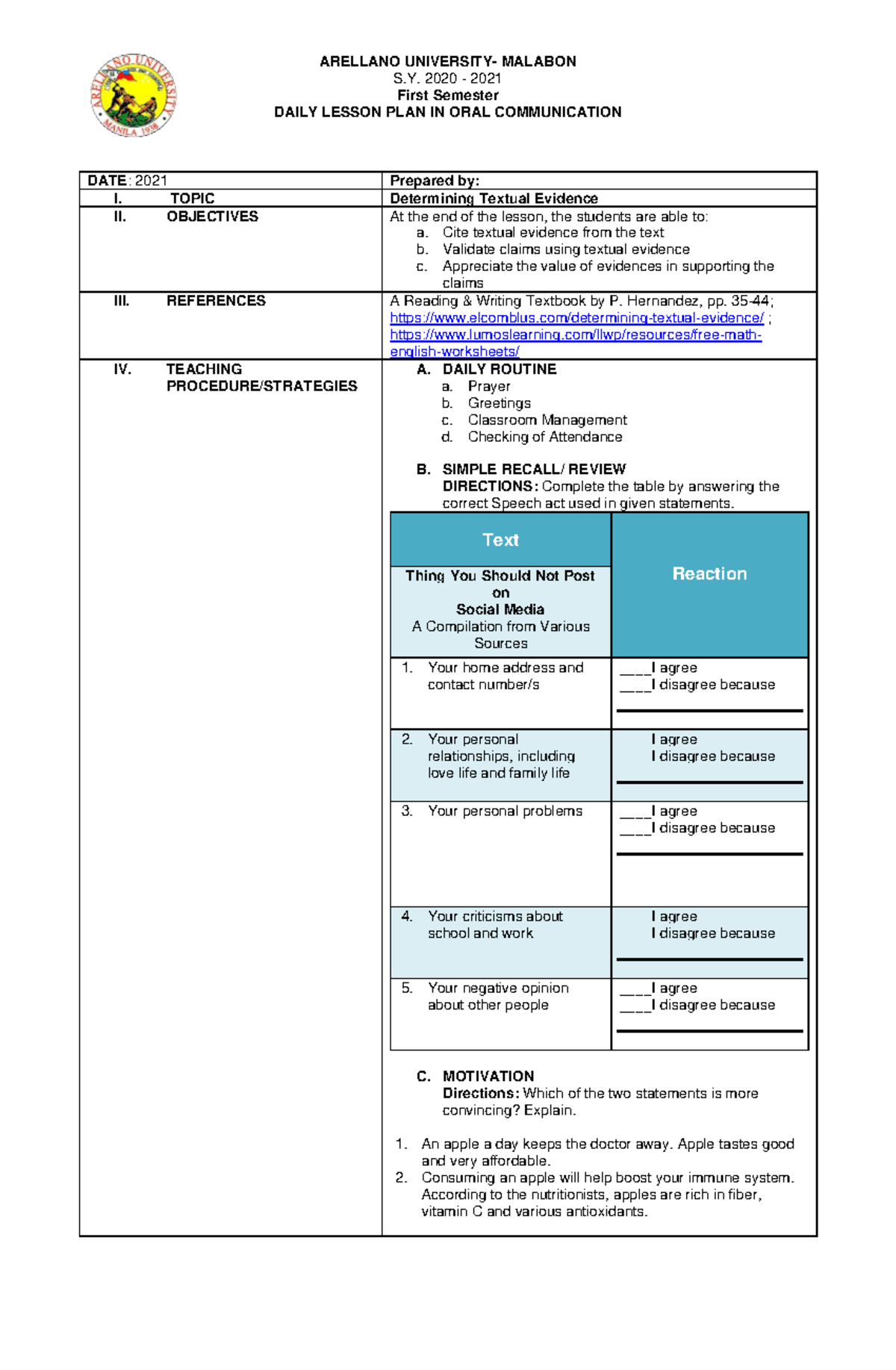 L06.2 Determining-Textual Evidence - S. 2020 - 2021 First Semester ...