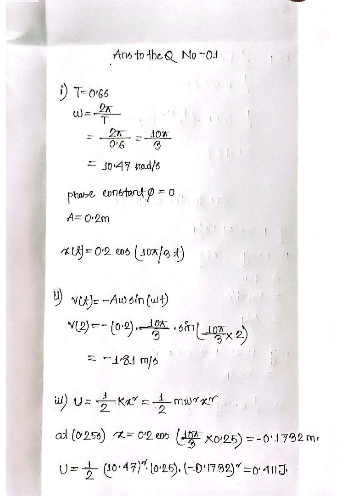 Physics Assignment - Answers to Qs on Wave Motion and Energy - Studocu