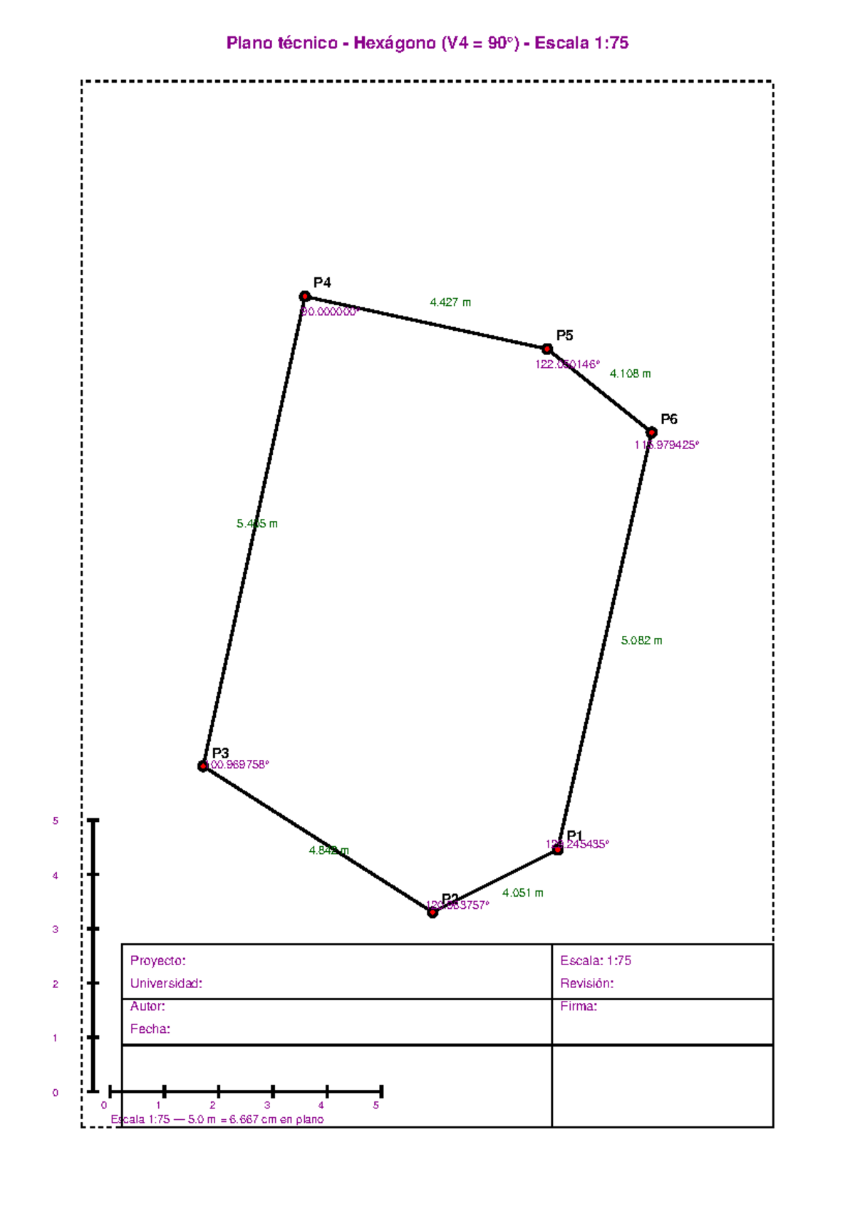 Hexagon plan 1 75 final - weqwe - Topografía - P P P P P P 4 m 4 m 5 m ...