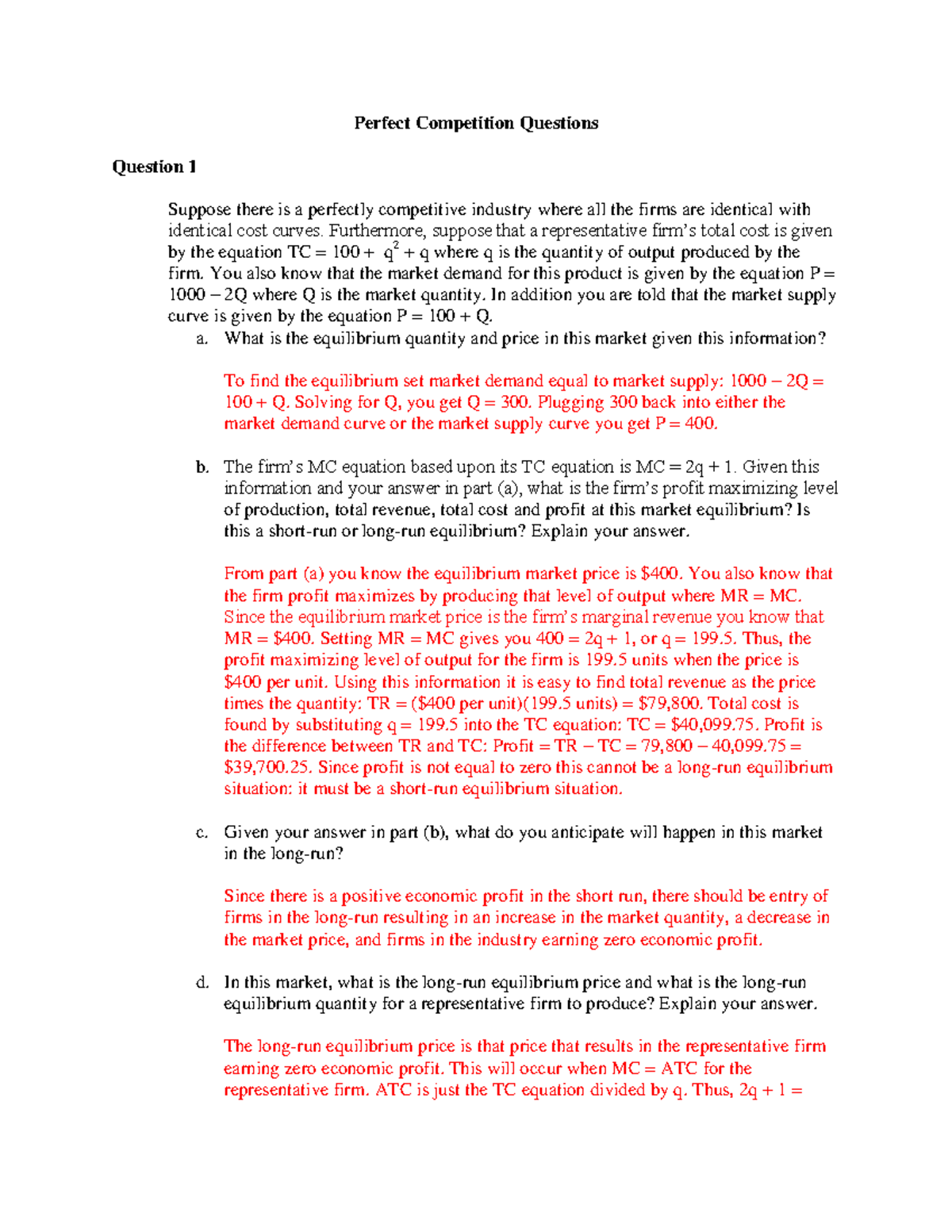 Perfect Competition Analysis: Equilibrium, Profit & Market Dynamics ...