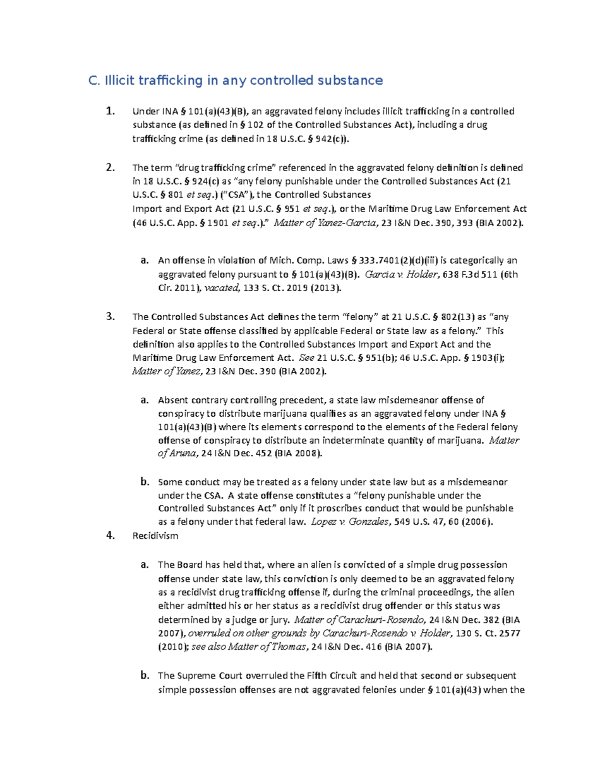 Immigration Law M20: Examining Aggravated Felonies in Drug Trafficking ...