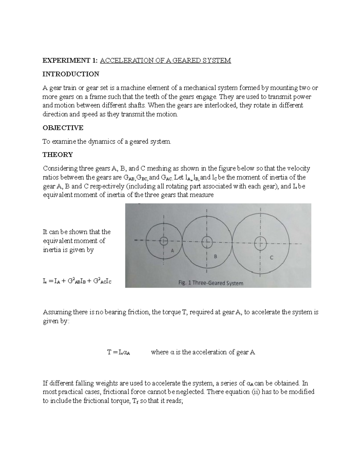 Mechanics of Machines Summary: Practical Experiments for JKUAT - Studocu