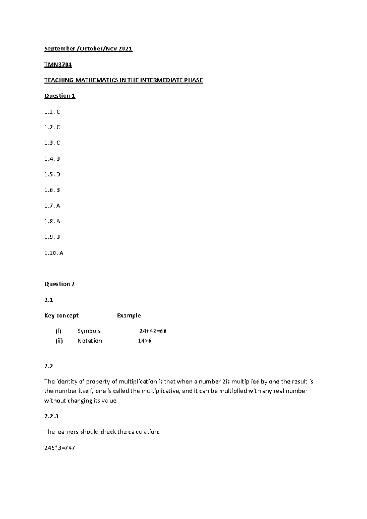 Teaching Mathematics in the Intermediate Phase: Annual Plan 2025 (EDU ...