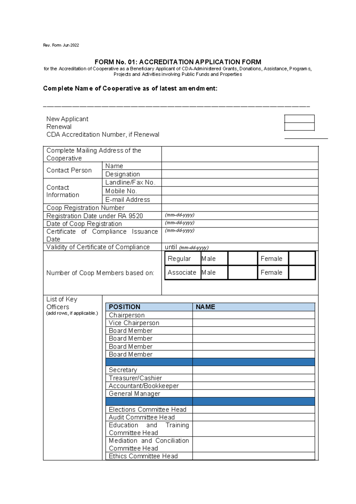 MC-2022-20-COOP: Accreditation Application Forms & Guidelines - Studocu