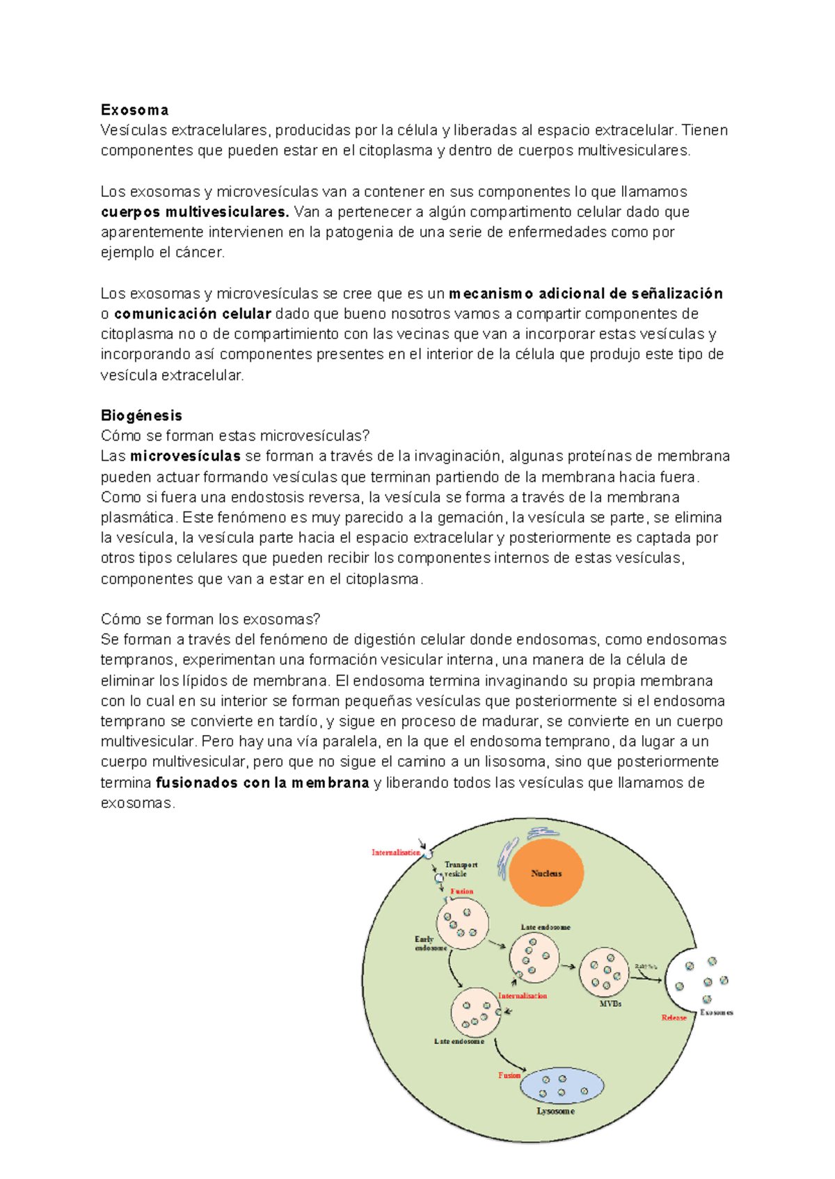 Exosomas y microvesiculas - Exosoma Vesículas extracelulares, producidas por la célula y ...