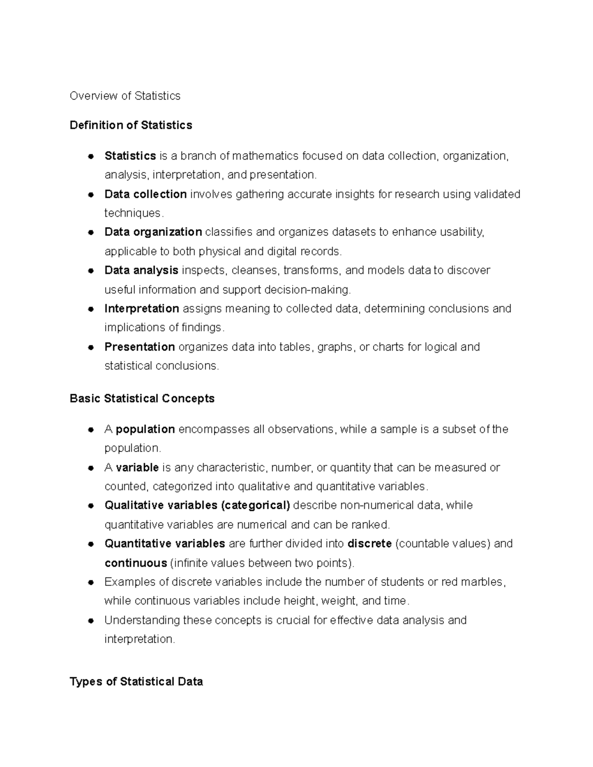 MMW - MMW Midterm to Final Review: Comprehensive Overview of Statistics - Studocu