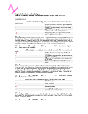 Unit 1 Key Concepts Worksheet: Healthy Aging & Care Strategies - Studocu