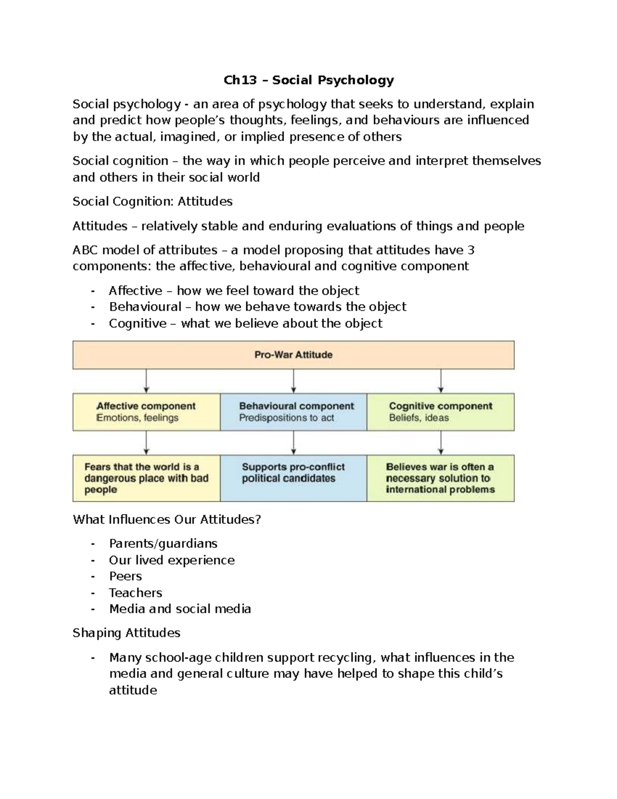 Ch13 PS102: Social Psychology Overview and Key Concepts - Studocu