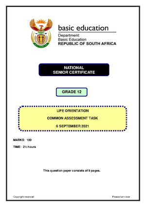 Life Skills Module Term 1 - George Randell Primary School Life Skills ...