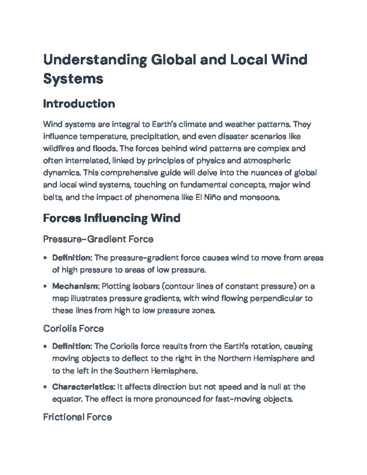 Understanding Global and Local Wind Systems: Principles and Patterns ...