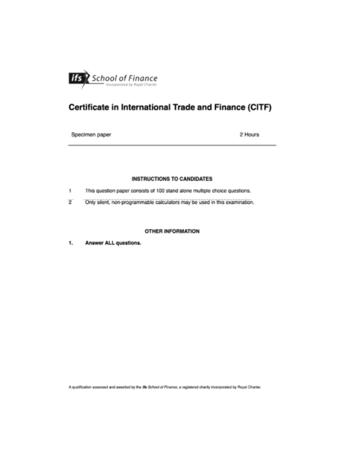 CITF - Practice Test Preparation Guide and Tips - Studocu
