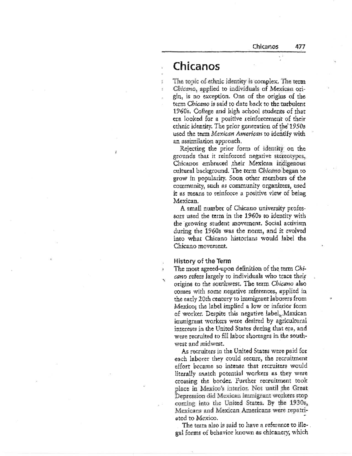 Chicanos 477: Understanding Ethnic Identity and Activism - Studocu