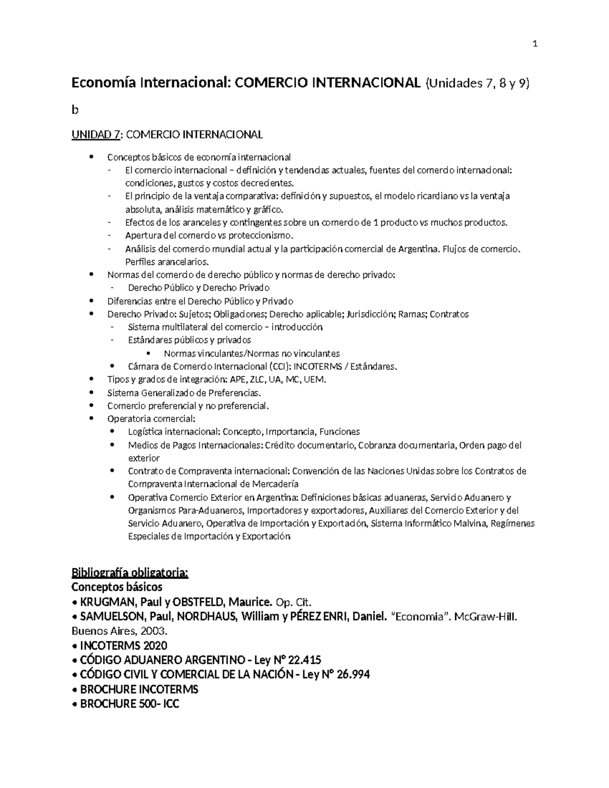 Comercio Internacional: Conceptos Clave y Análisis (Economía ...