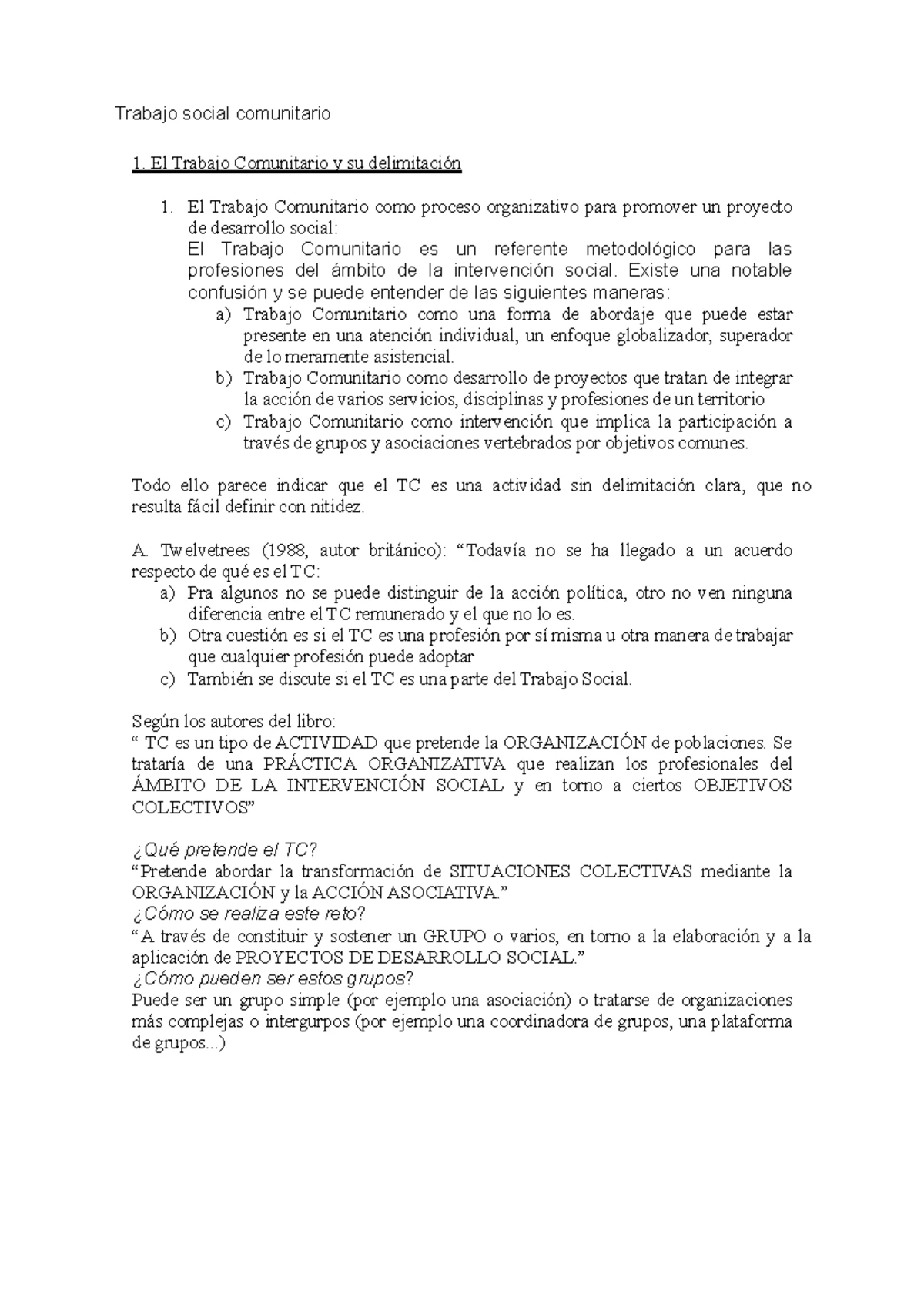 Dimensión Comunitaria: Espacios y Relaciones en la Comunidad - Studocu
